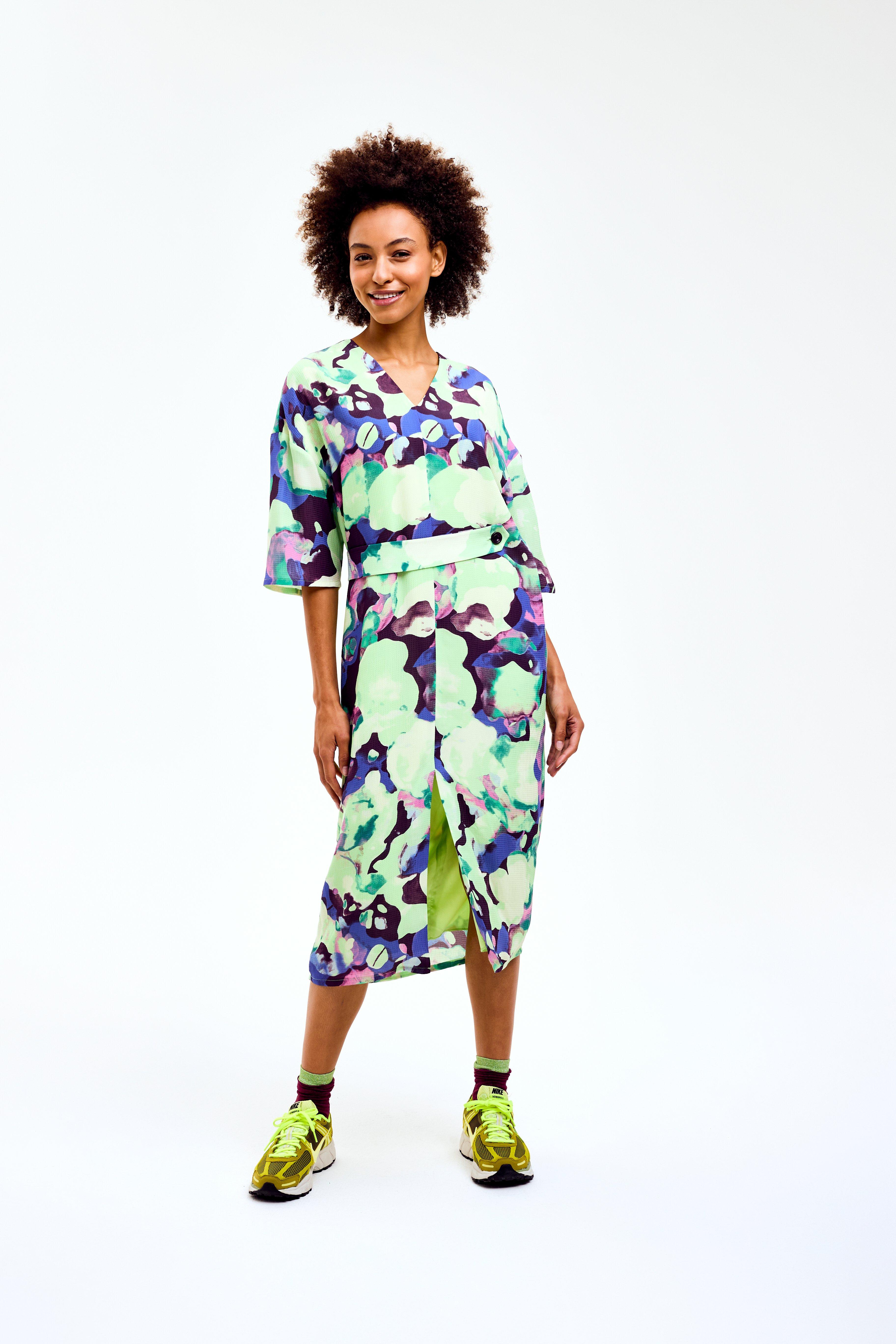 DOVERY - midi jurk - khaki | CKS Fashion